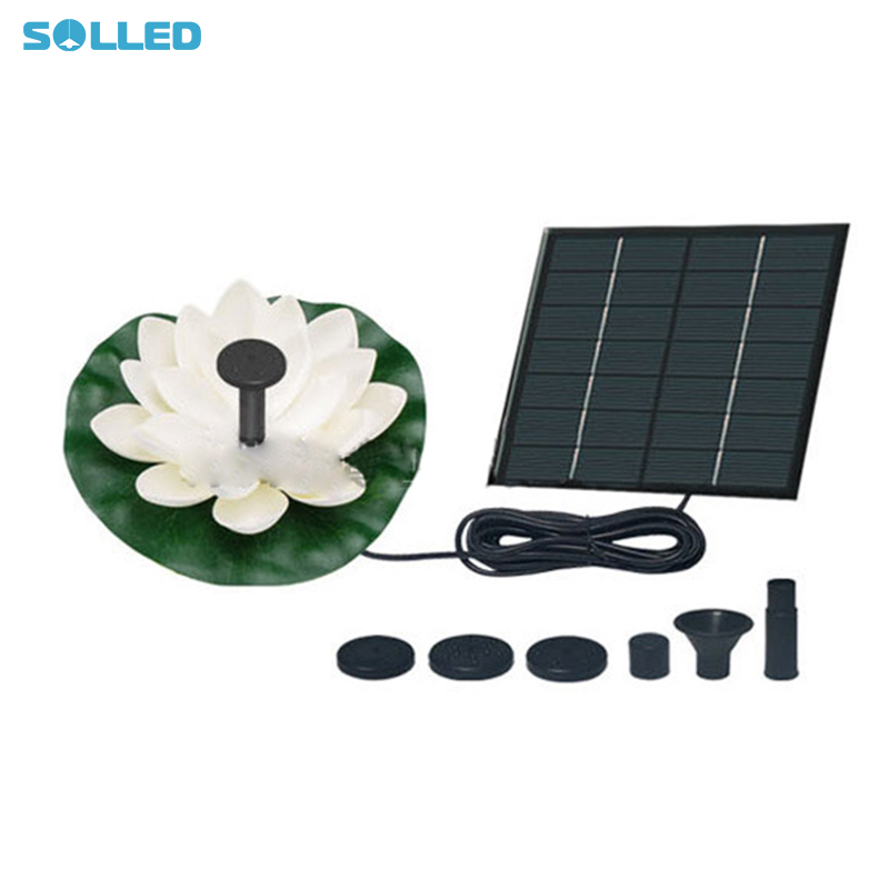 Solar Water Fountain With Lotus Leaf Solar With 6 Different Nozzles ...