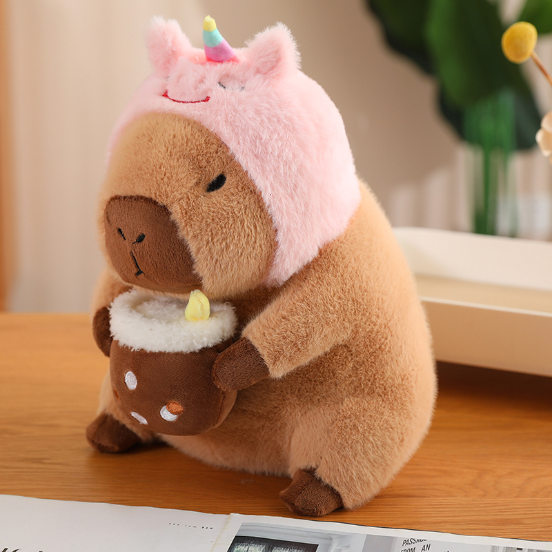 Orange Deer 23cm Fluffy Capybara Plush Doll Capybara Bread Plush Toy ...