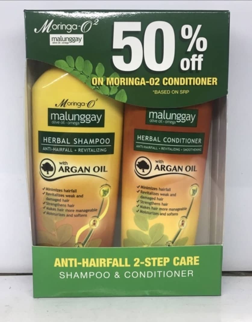 MORINGA-O2 Malunggay with Argan Oil Herbal Shampoo 200ml & Herbal ...