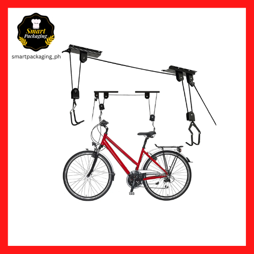 EXL Bike Lift Ceiling Storage Garage Wall Hanger Pulley Rack Metal Lift ...