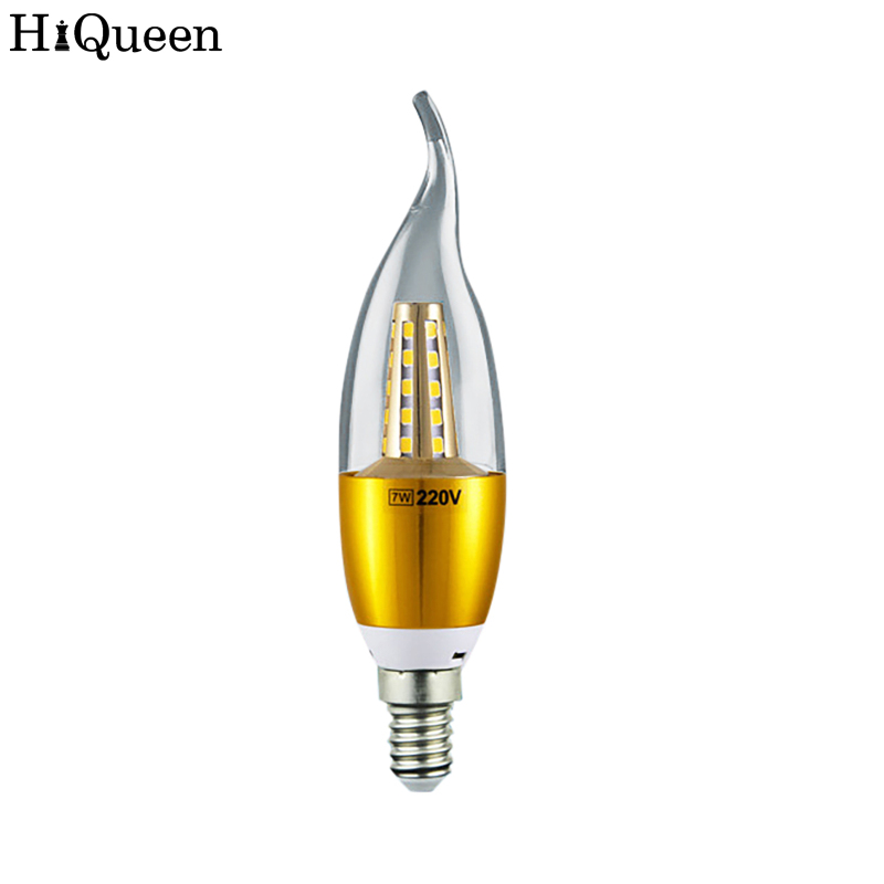 Hiqueen E14 dẫn bóng đèn Ngô 7W 220V E14 cơ sở candelabra bóng đèn 360 ...