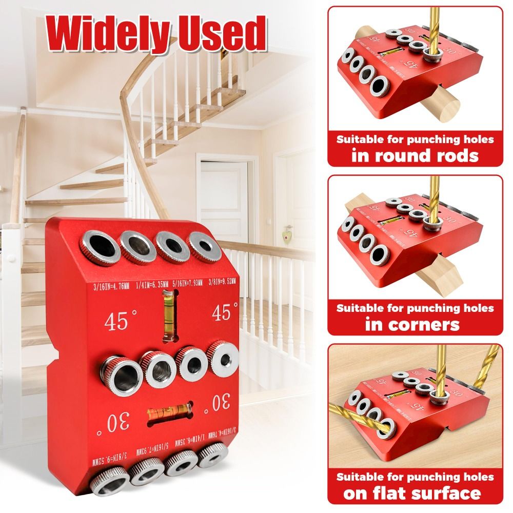 Drill Template Block 30 45 90 Degree Drilling Locator Angled/Straight ...