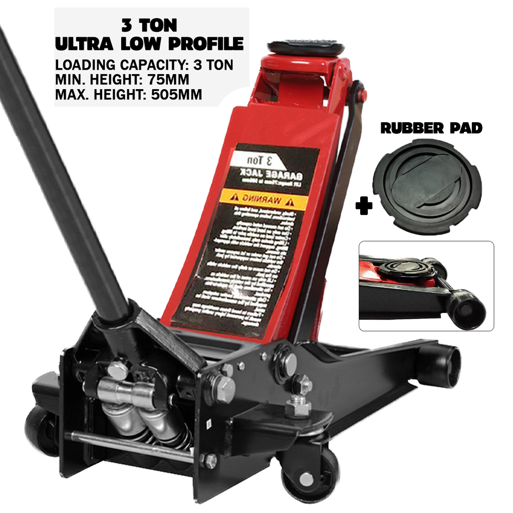 3 Ton Ultra Low Profile Hydraulic Floor Jack Kereta Heavy Duty Car Jack ...