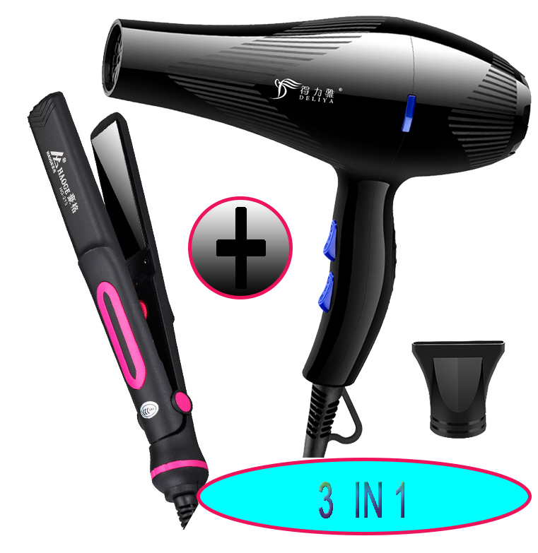 AGM Hair Dryer Blower Hair Salon With Portable Hair Straightener Hair Curler 3 in 1 | Lazada PH