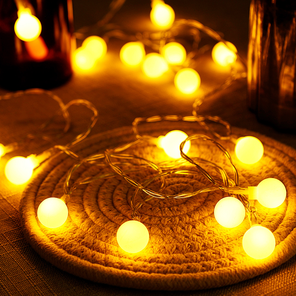 USB LED Ball Garland Lights Fairy String Home Room Holiday Wedding ...
