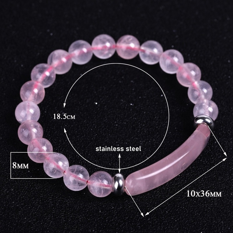 8mm Natural Stone Strand Beads Bracelet Reiki Pink Quartz Aventurine ...