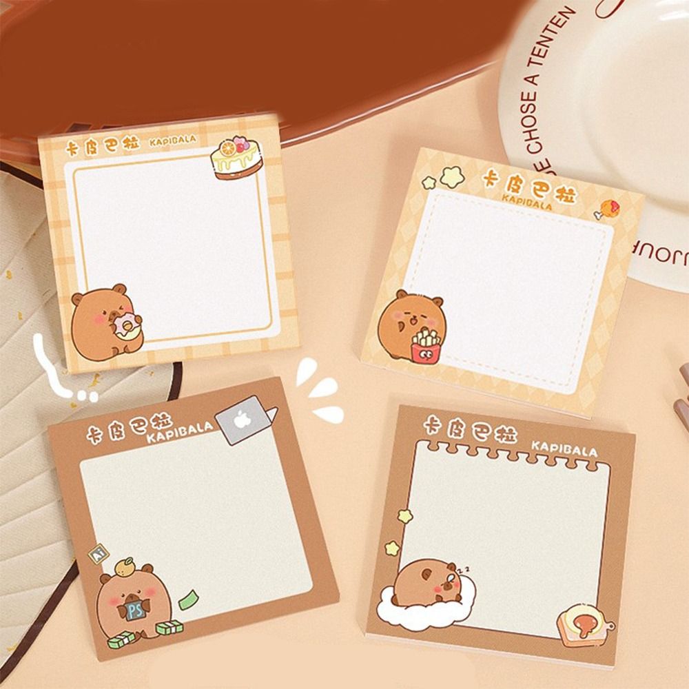 Cartoon Cute Capybara Sticky Note Self-adhesive Notepad Capybara Memo ...