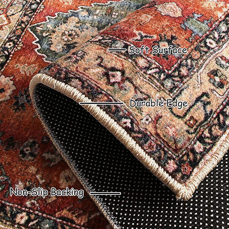 O7Distressed Entryway Rug Doormat Bohemian Faux Wool Floor Carpet for ...