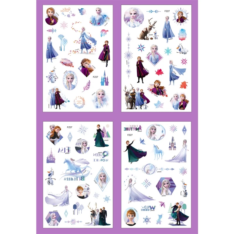 4Pcs/set Tattoo stickers Disney Stitch Princess Sofia Unicorn Frozen ...