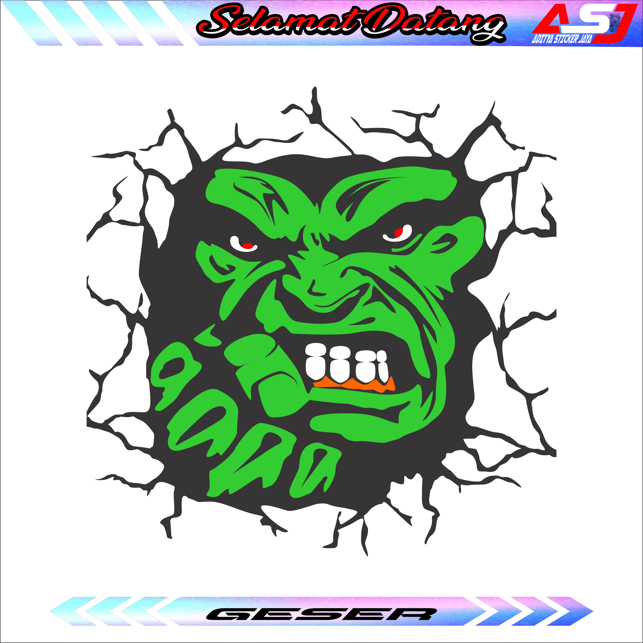 cutting sticker HULK/cutting stiker/stiker body/stiker mobil/stiker ...
