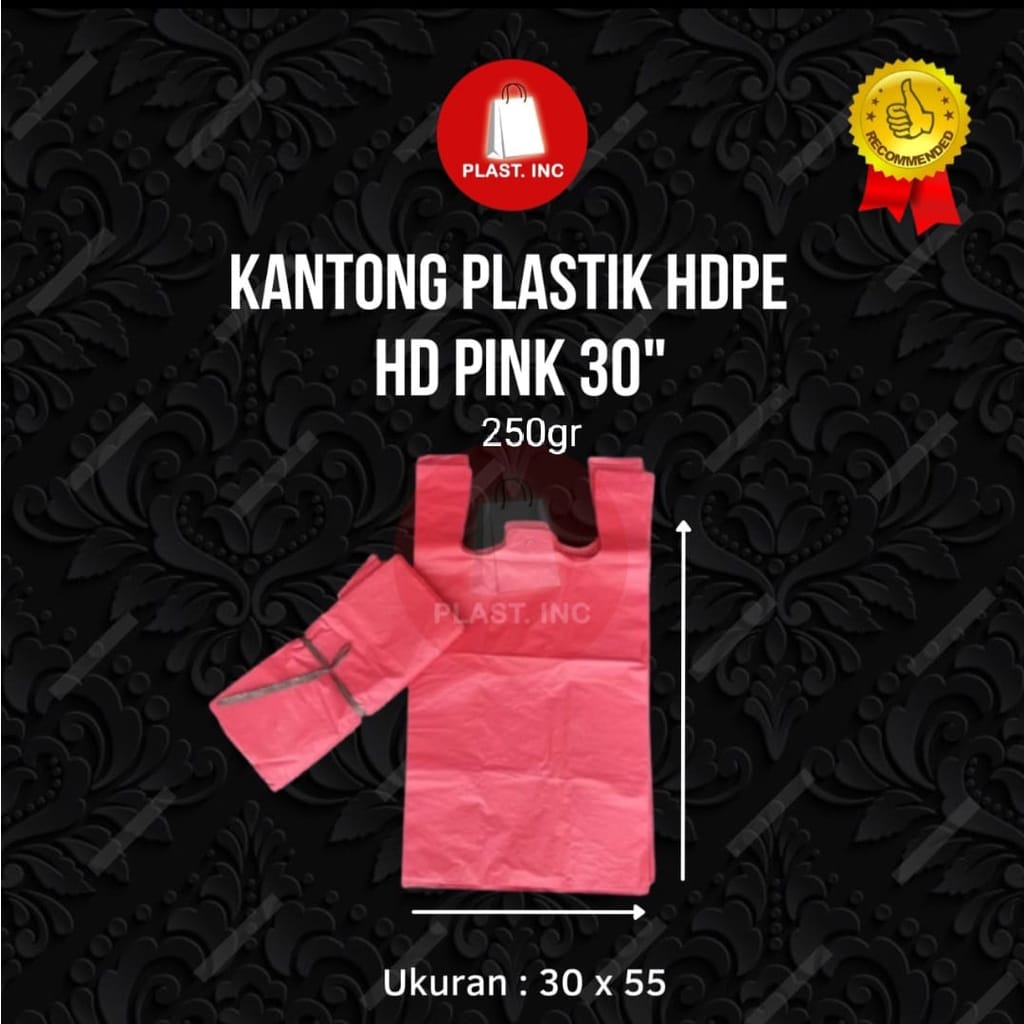 KANTONG PLASTIK HD WARNA PINK UKURAN 30X55 CM/ KANTONG PLASTIK KRESEK ...