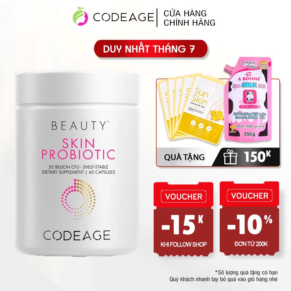 Viên uống bổ sung lợi khuẩn cho da Codeage Skin Probiotic 60 viên ...