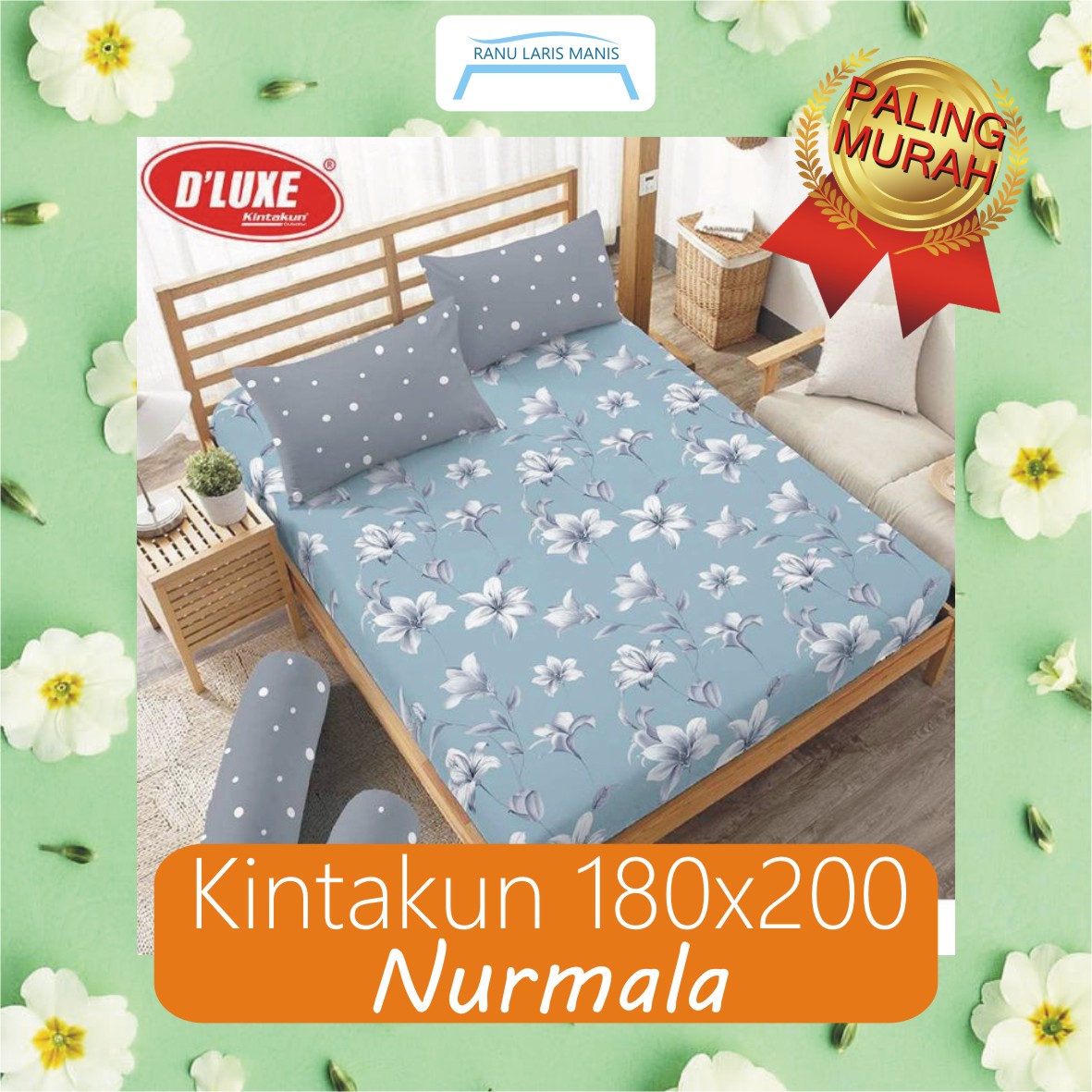Sprei Kintakun Nurmala Ukuran 180x200 Nomor 1 Seperei Nomer Satu Anak Dluxe No 180 X 200 Sperei ...