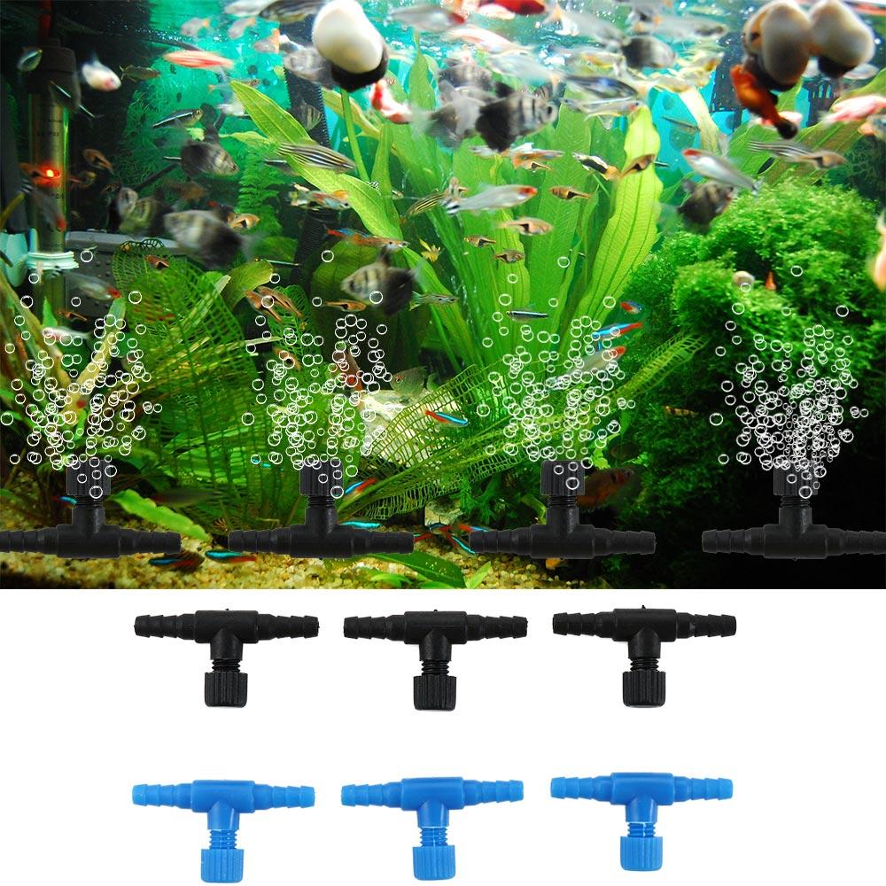 T Shaped Adjustable Air Line Tube Air Pump Flow Control Valve Fish ...