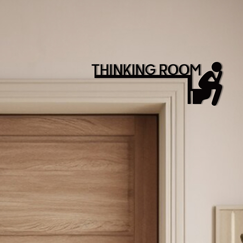 Modern Toilet Door Sign Thinking Room Wall Mounted Sculpture Home Decor ...