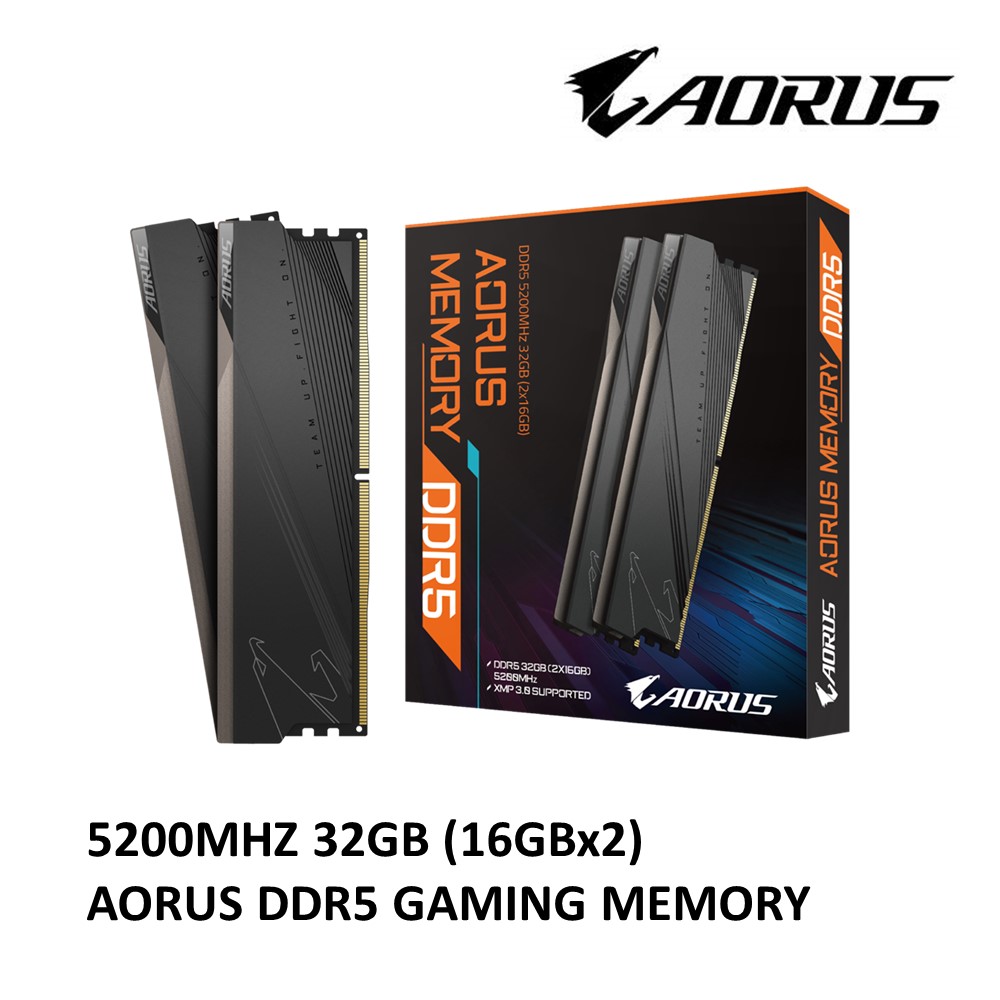 GIGABYTE AORUS MEMORY RAM DDR5 32GB (2x16GB) 5200MHz (GP-ARS32G52D5 ...