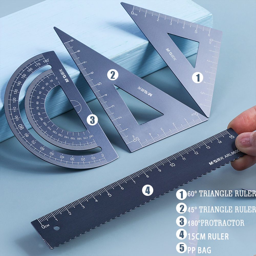 High quality Students Compass Measurement Office School Aluminium Ruler ...