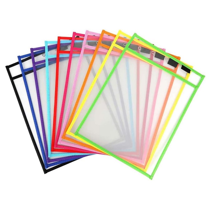 Dry Erase Pocket Whiteboard Marker Pen Erasable A4 PVC File ...