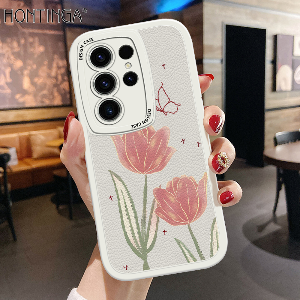 Hontinga for Samsung S23 Ultra S23 Plus S23 FE S23 5G Back Cover PU ...