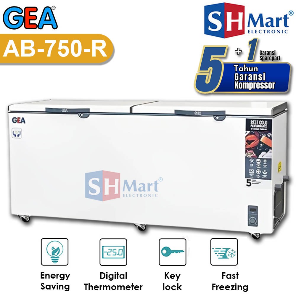 CHEST FREEZER GEA KAPASITAS 702 LITER AB-750R AB750R FREEZER BOX 2 ...