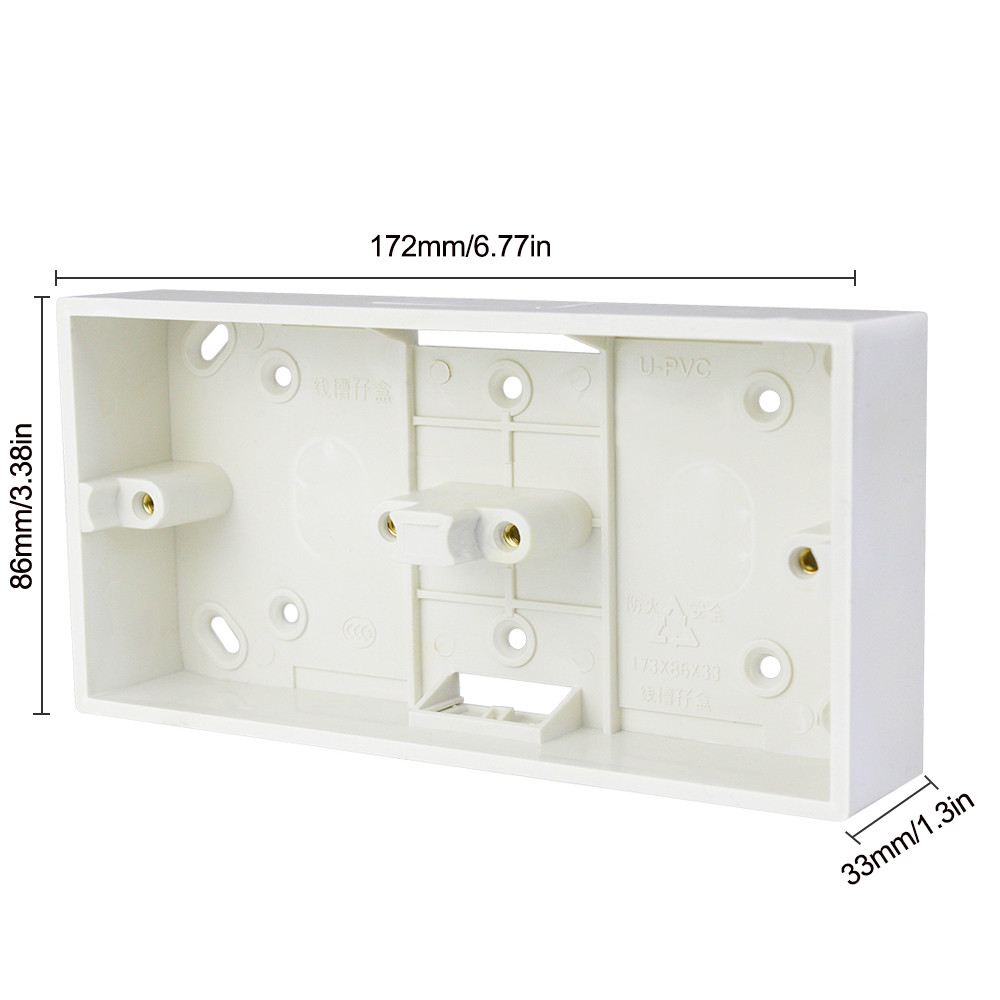 【TopazTrove】EU Standard 1/2 gang External Wall Switch Dark Box White ...