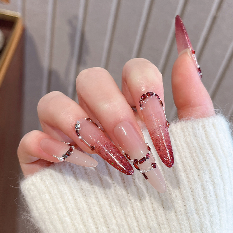 50PCS Sparkle Chinese New Year Red Diamond Various Shape French Glass ...