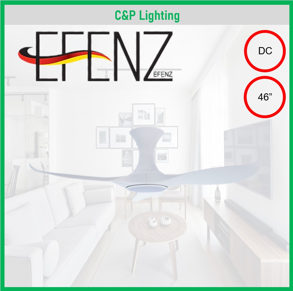 Efenz Troy 463 46" 3 Blades Smart Wifi Designer Ceiling Fan with Tri ...