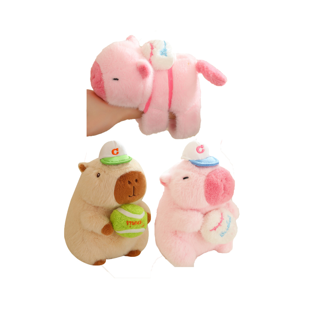 【GUTTY Lifestyle Store】Kawaii Pink Capybara Stuffed Animal Tennis Ball ...