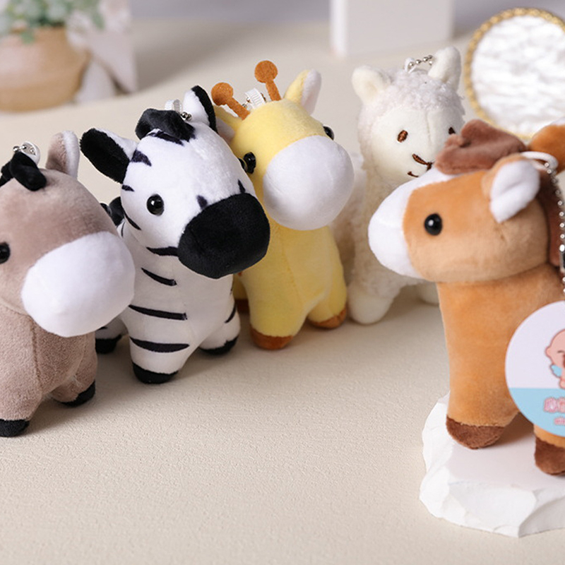 1Pc Lovely Cartoon Animal Brown Horse Alpaca Donkey Giraffe Zebra Soft ...