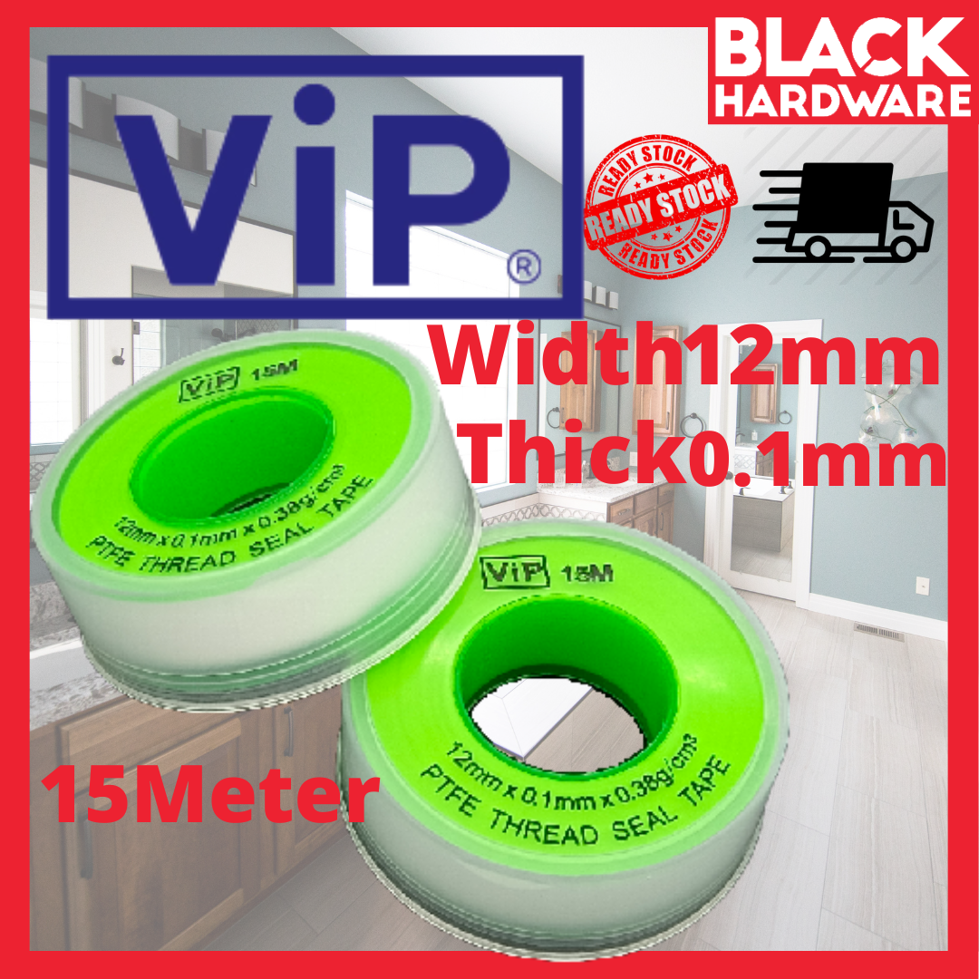 Black Hardware PTFE Teflon Thread Seal White Tape Sink Tap Putih Kepala ...