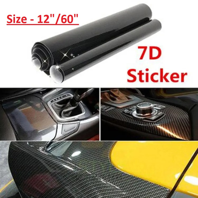 7D Glossy Sticker Carbon Fiber Style PCV Car Interior/Exterior Sticker ...