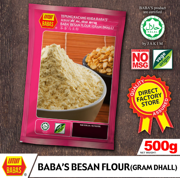 Babas Besan Flour 500gm (TEPUNG KACANG KUDA BABAS 500GM) | Lazada