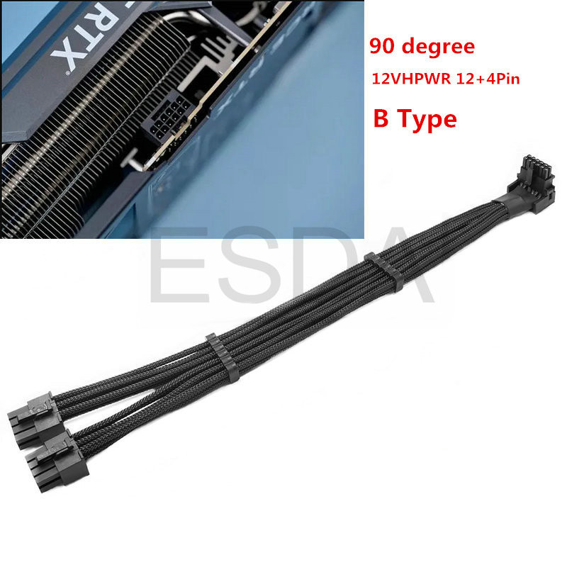 【Quality】 New Rtx 4090 12vhpwr 90 Degree 124pin Pcie 5.0 To Dual Cpu ...