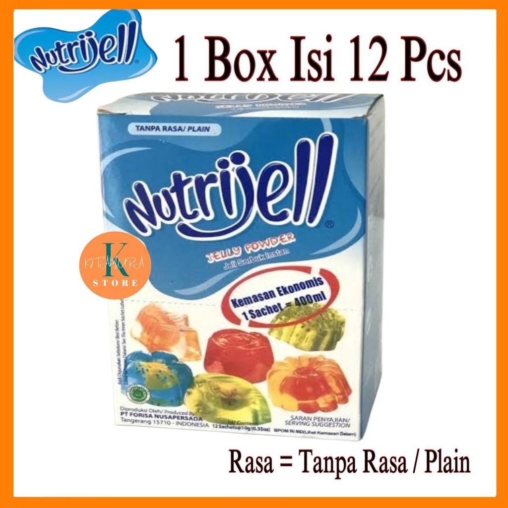 NUTRIJELL PLAIN KEMASAN DUS 12X10g JELLY POWDER INSTANT AGAR AGAR ...