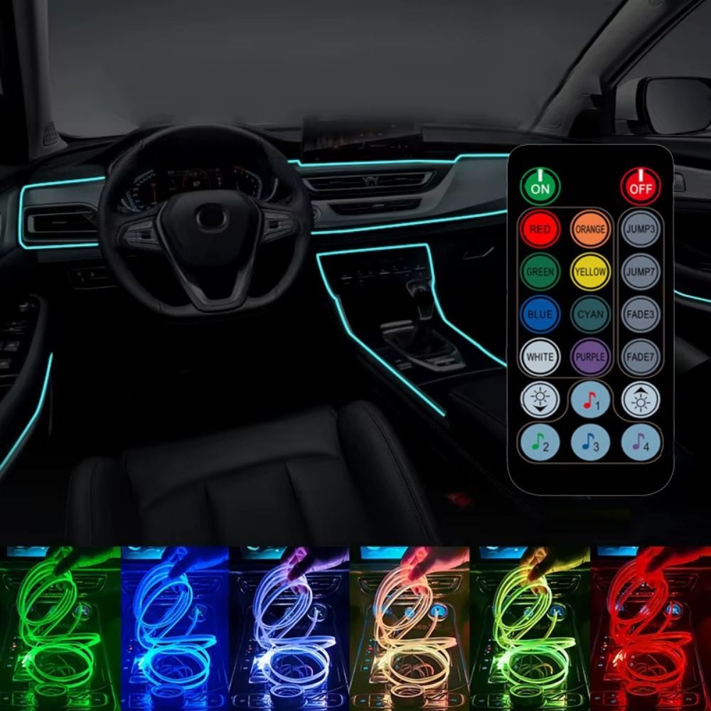 Decorative RGB Color Car Ambient Light Mult Modes Flexible Strip Car ...