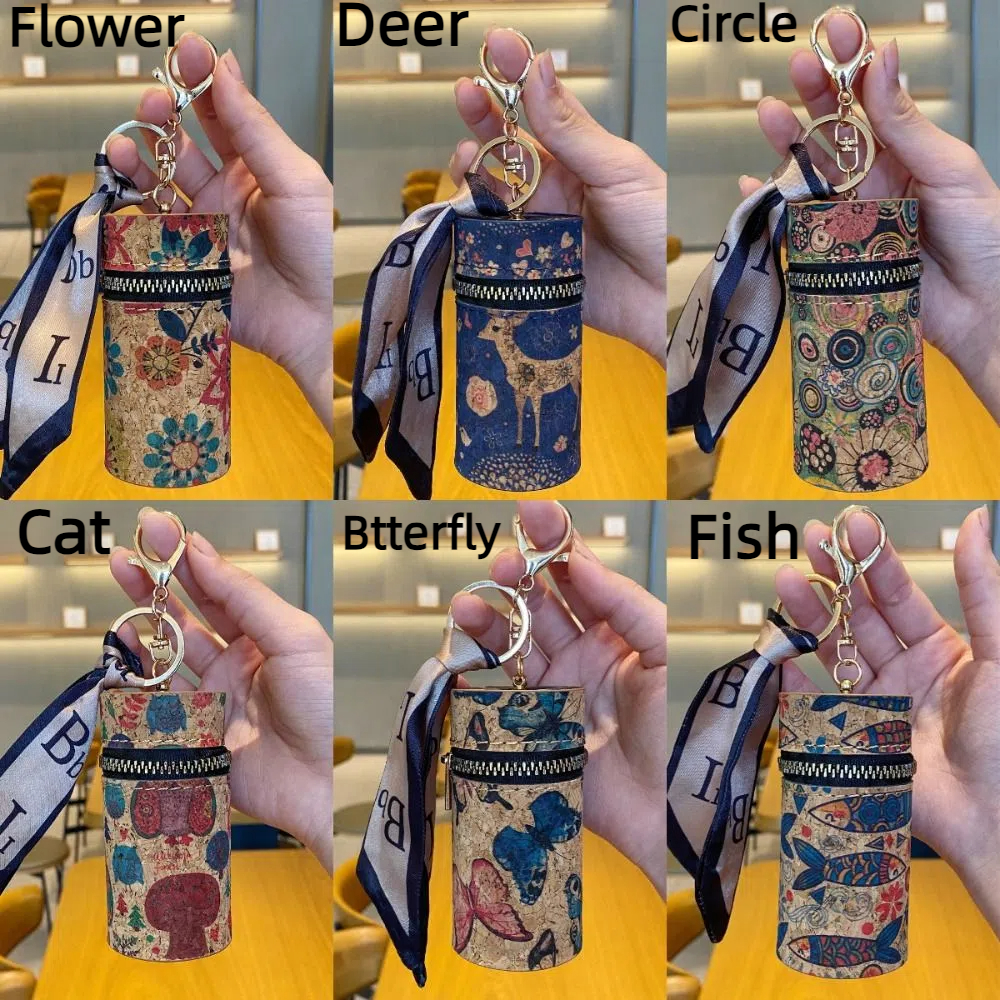 Compact PU Mini Lipstick Bag Vintage Old Money Style Printed Coin Purse ...