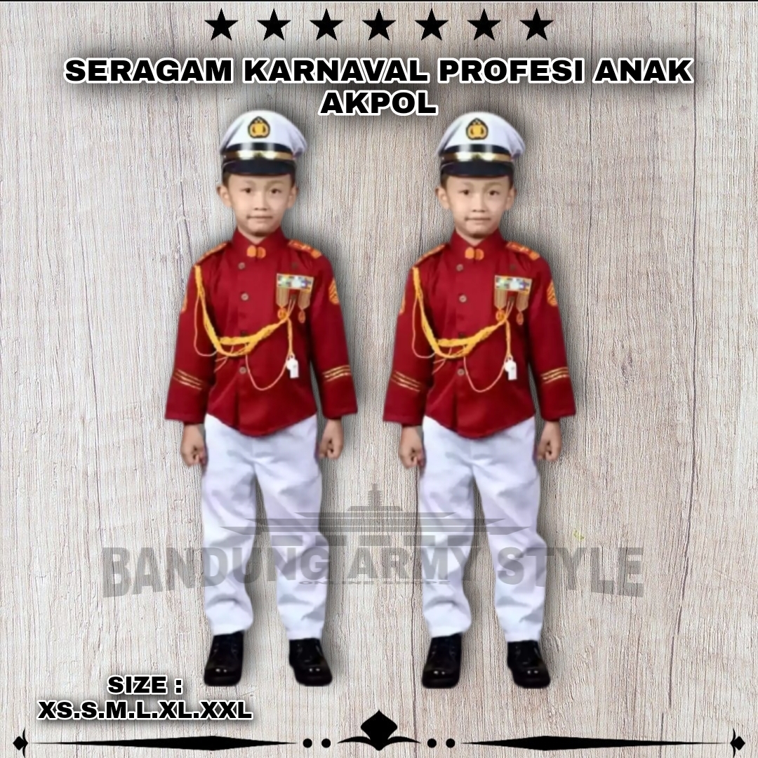 SERAGAM AKPOL ANAK/ANGKATAN POLISI ANAK/SERAGAM PROFESI ANAK/SERAGAM ...