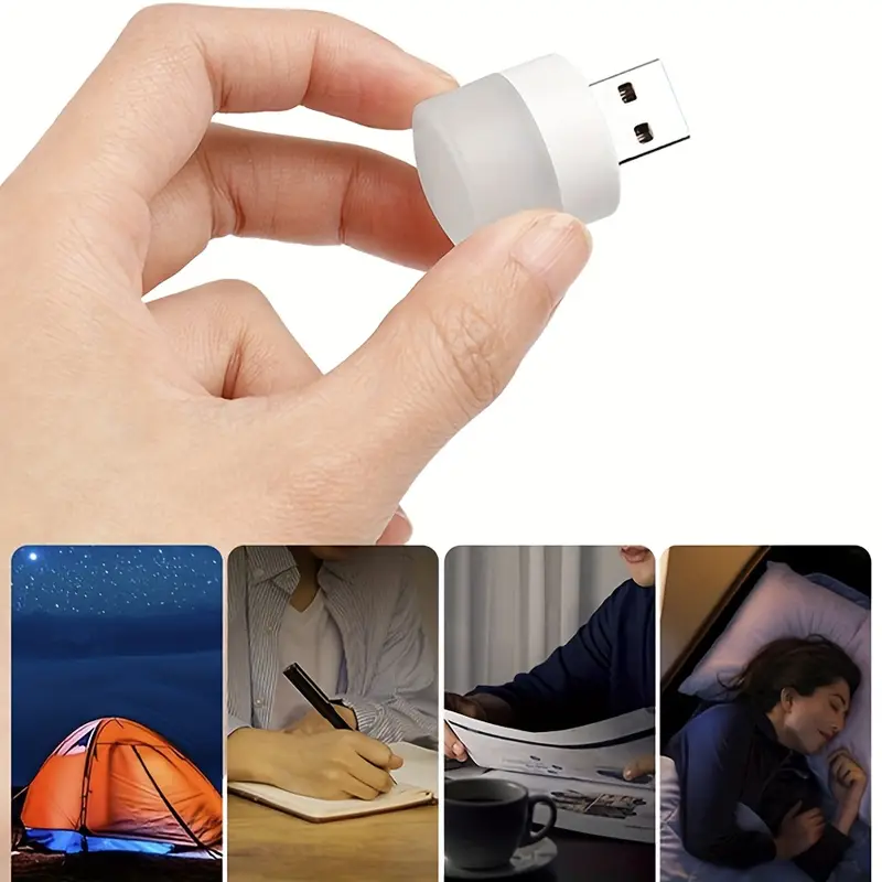 USB Night Light, Compact LED Bulb, Portable Mini Lighting, Ambient ...