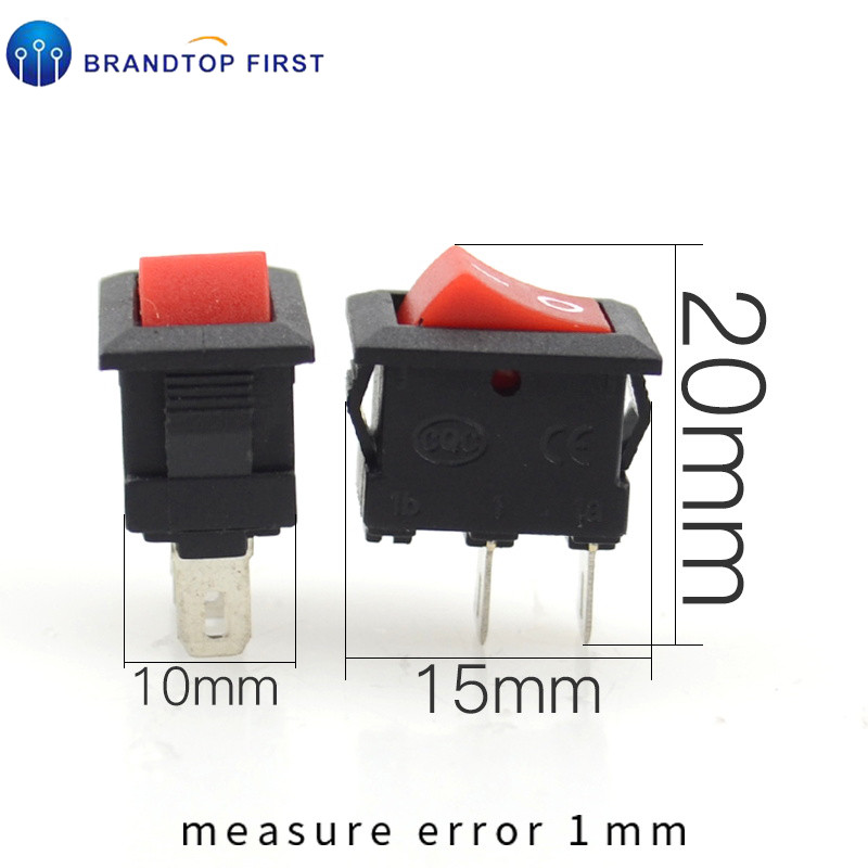 【TrendGlobe】10*15MM Rocker Switch Black 2Pin/3Pin 3File Seesaw switch ...