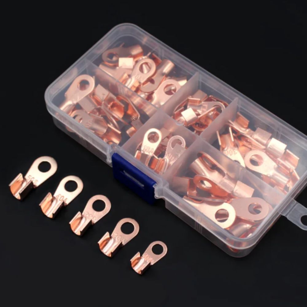 Connector OT Type Wire Terminal Red Bare Nose Lugs Crimp Terminals ...