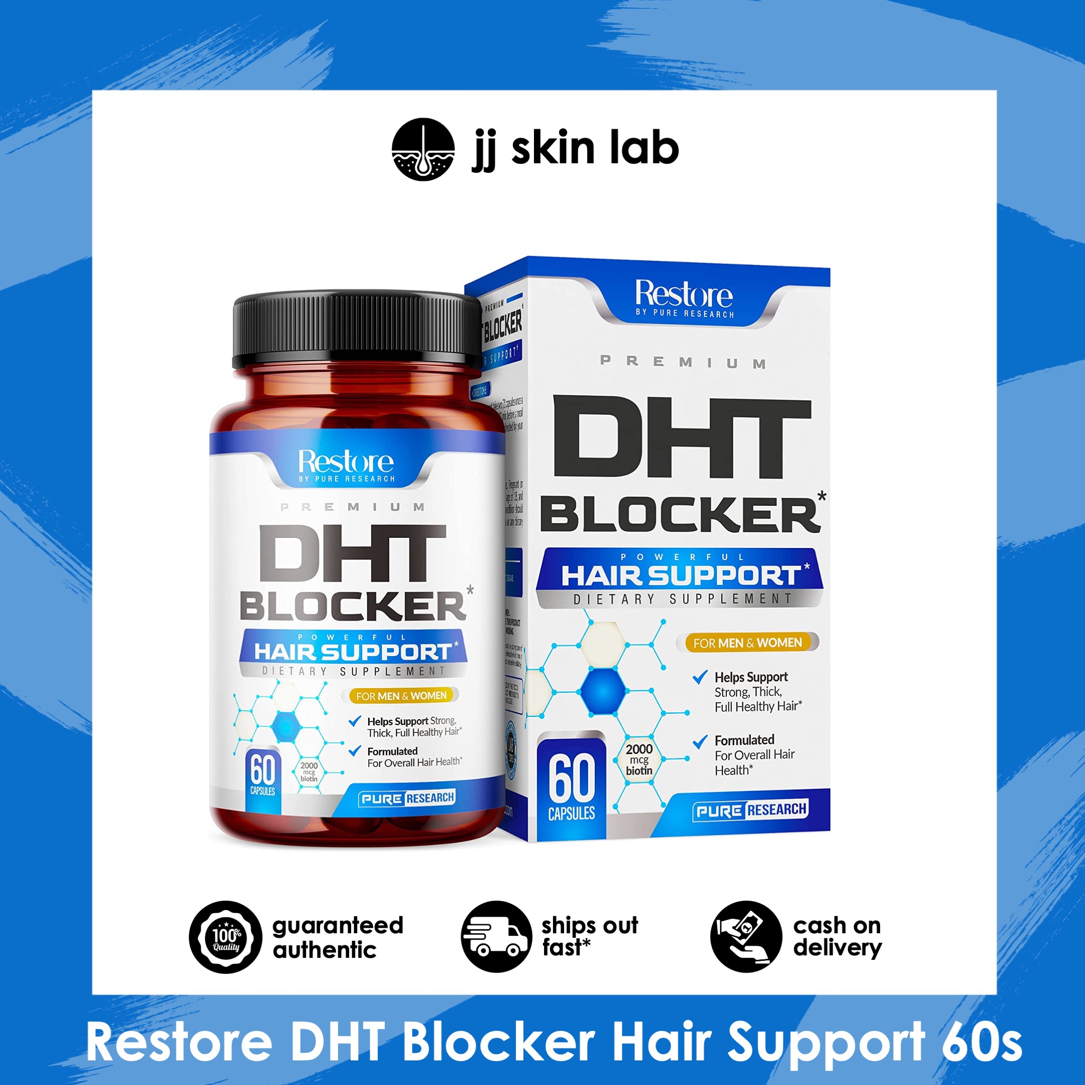 JJ Skin Lab - DHT Blocker Hair Growth Support Supplement 60 capsules ...