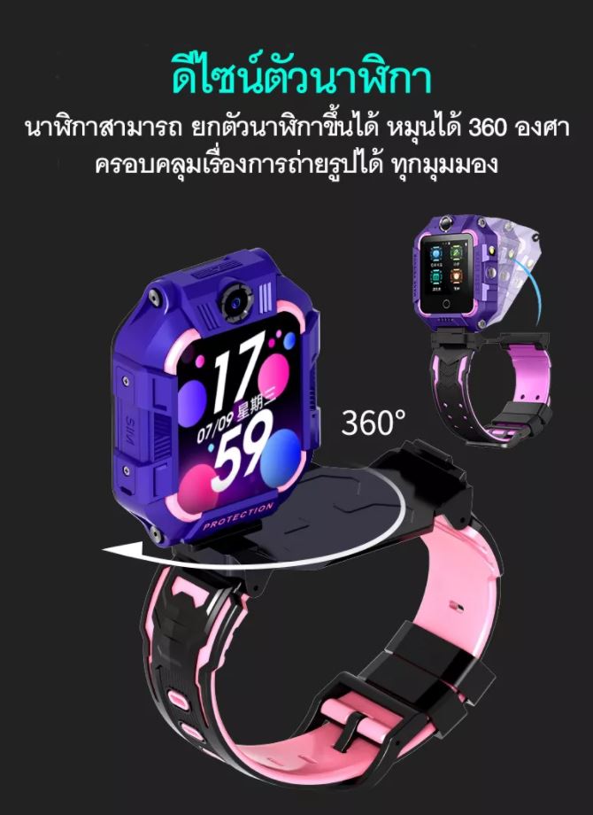นาฬิกา ไอ โม่ z6 นาฬิกากันเด็กหาย Q88 Smartwatch เมนูไทย นาฬิกา สมาทวอช ...