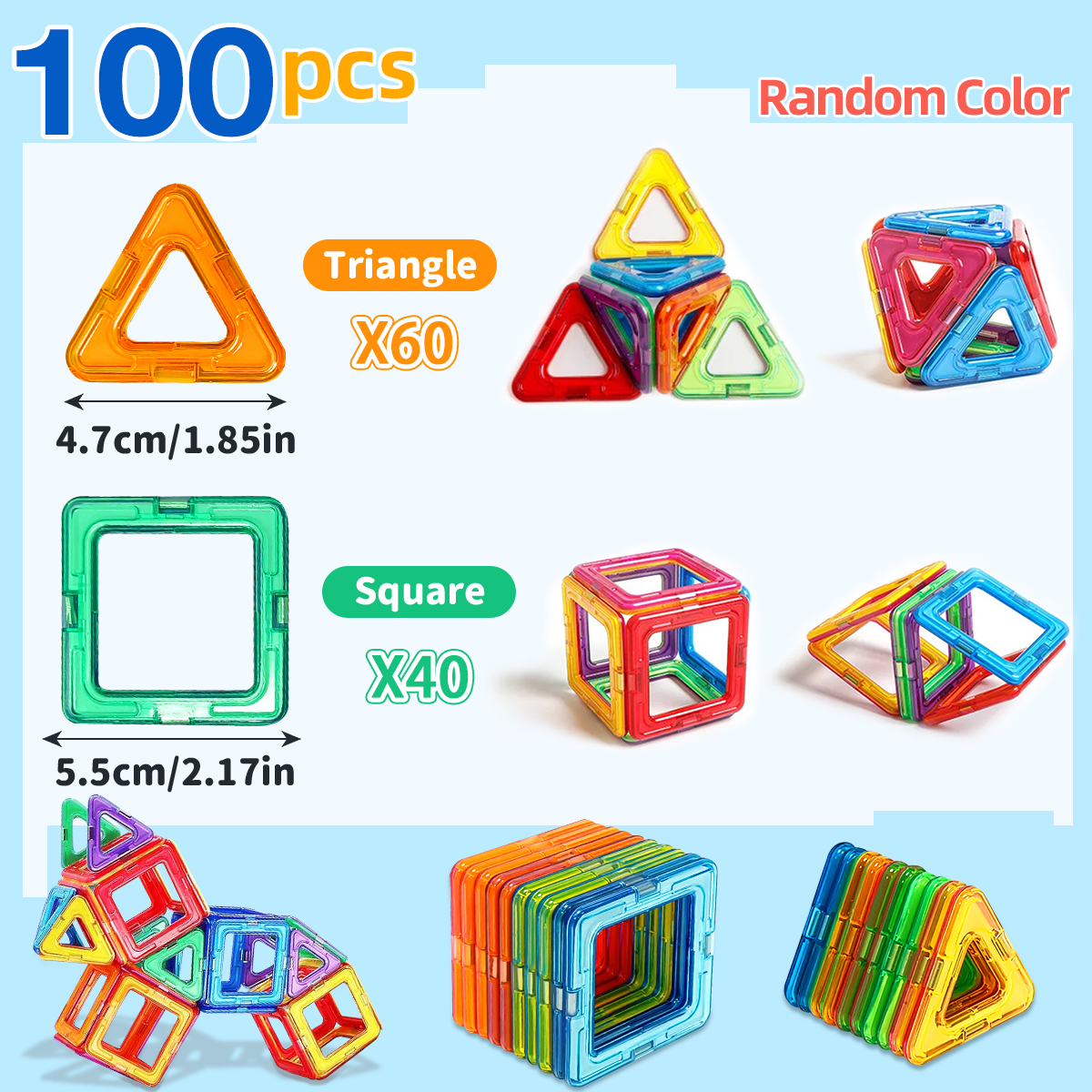 【Stylish】 New Magnetic Building Blocks Medium size STEM Learning ...