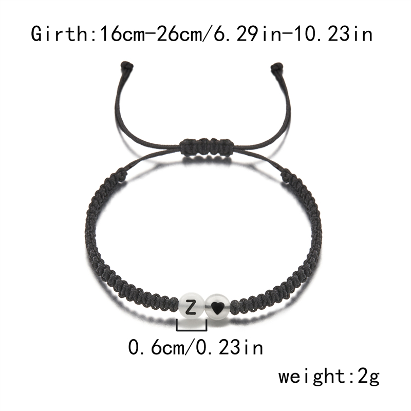 26 Letters Initial Heart Bracelets for Lovers A-Z Letter Luminous ...