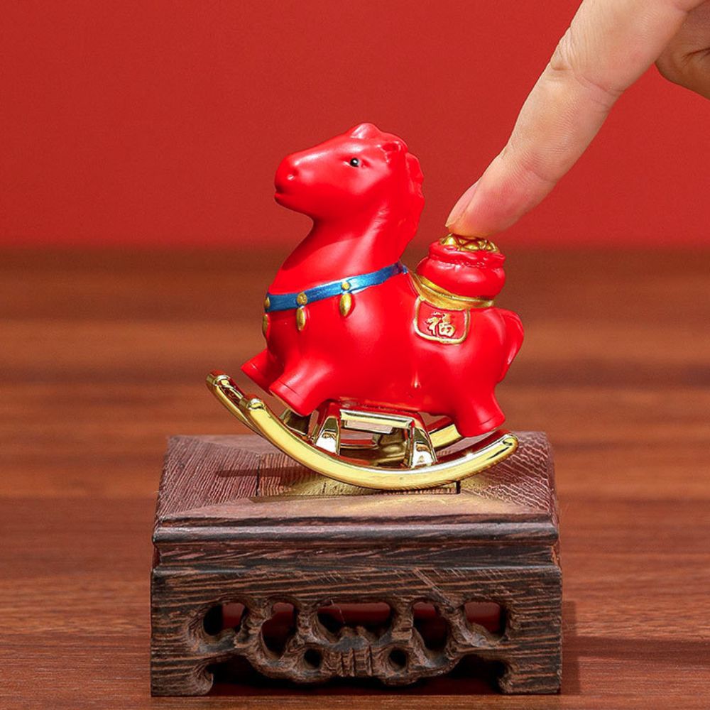 Cute Resin Year of The Horse Zodiac Ornament Mini Auspicious Horse ...