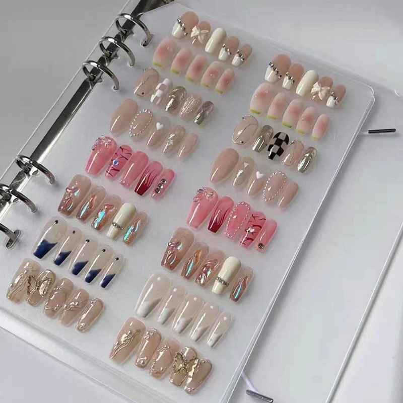 Easy Nail Painting Practice Design Book Manicure Design Tip PVC Storage ...