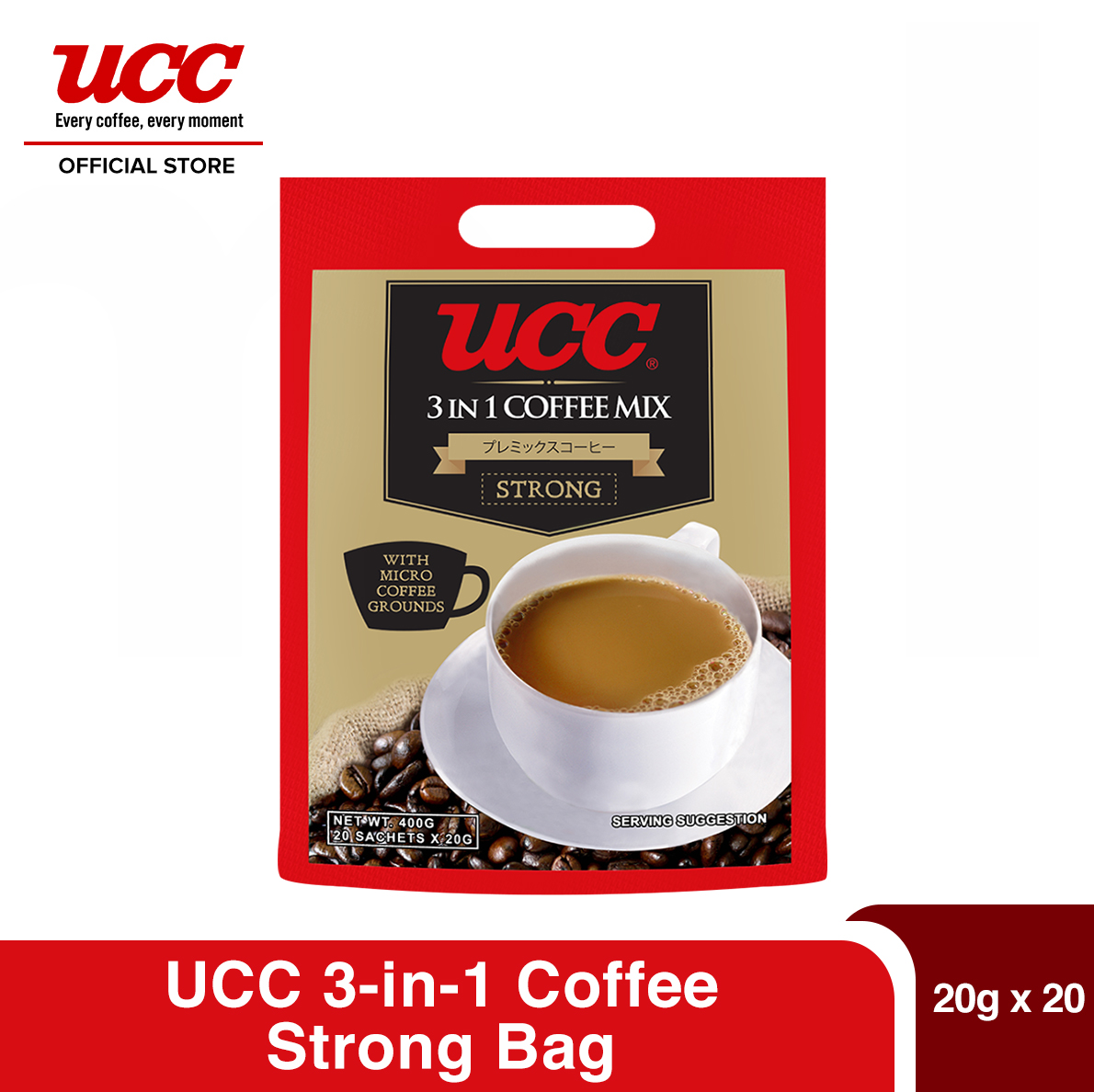 UCC 3-in-1 Coffee Strong Bag (20g x 20) | Lazada PH