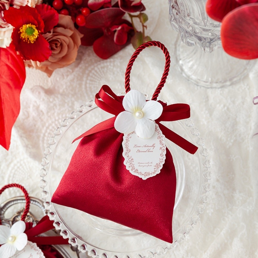 Portable Mini Flower Drawstring Bag Gift Packaging Elegant Wedding ...