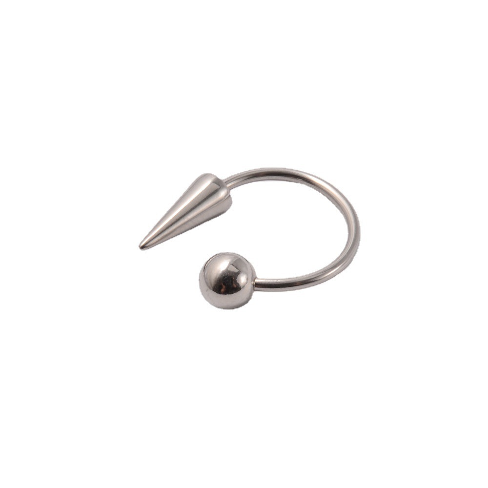 Stainless Steel Pointed Cone Lip Ring Personalized Cool Punk Horseshoe ...