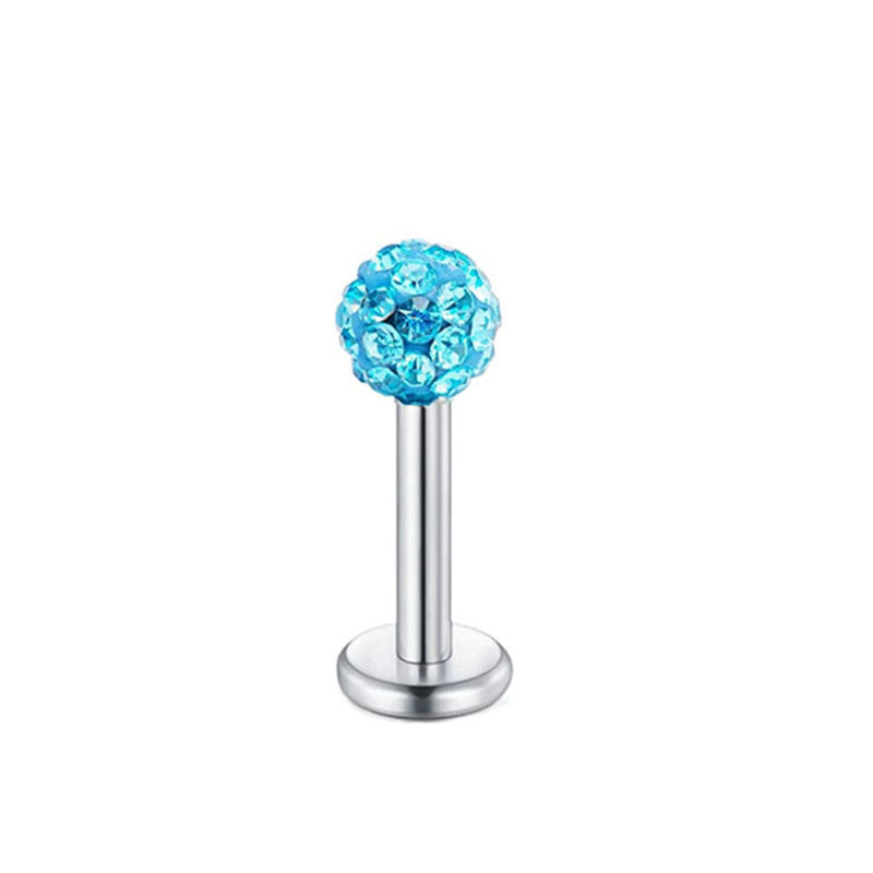【Hot demand】16G flat bottom T-shaped ear bone nail mud diamond ball lip ...